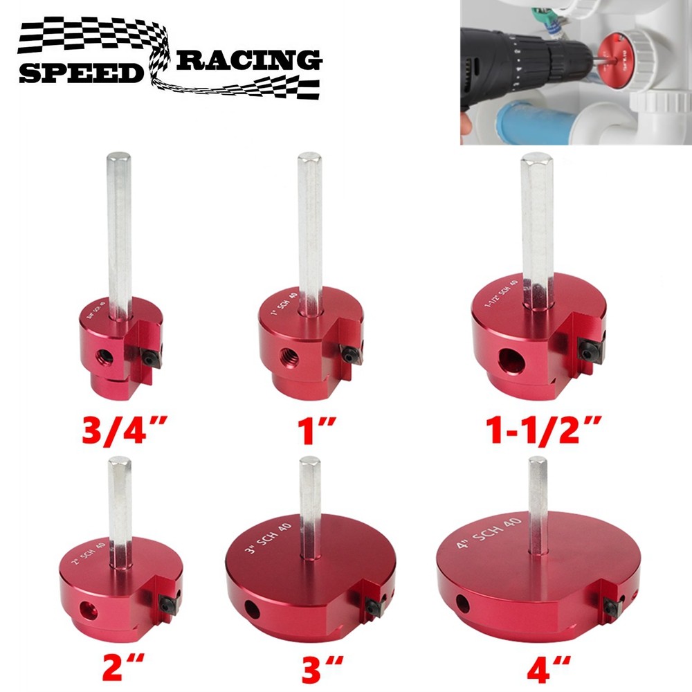 Jual PVC Pipe Reamer Head 3/4” 1" 1-1/2” 2” 3” 4” PVC Fitting Saver with 3/8-Inch Hex Shaft PVC ...