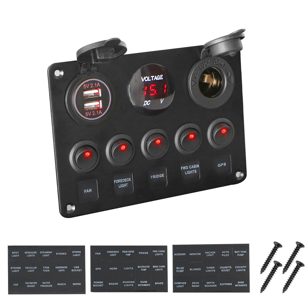 Jual BARU Digital Voltmeter Dual USB Port 12V Outlet Combination Car ...