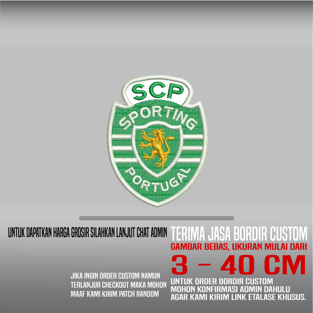 Jual SCP SPORTING PORTUGAL FC HDP-575 PATCH BORDIR LOGO/EMBLEM | Shopee ...