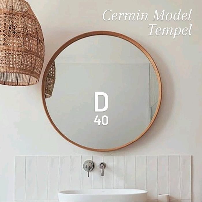 Jual New Cermin bulat Aesthetic model tempel Diameter 40 Kaca cermin ...