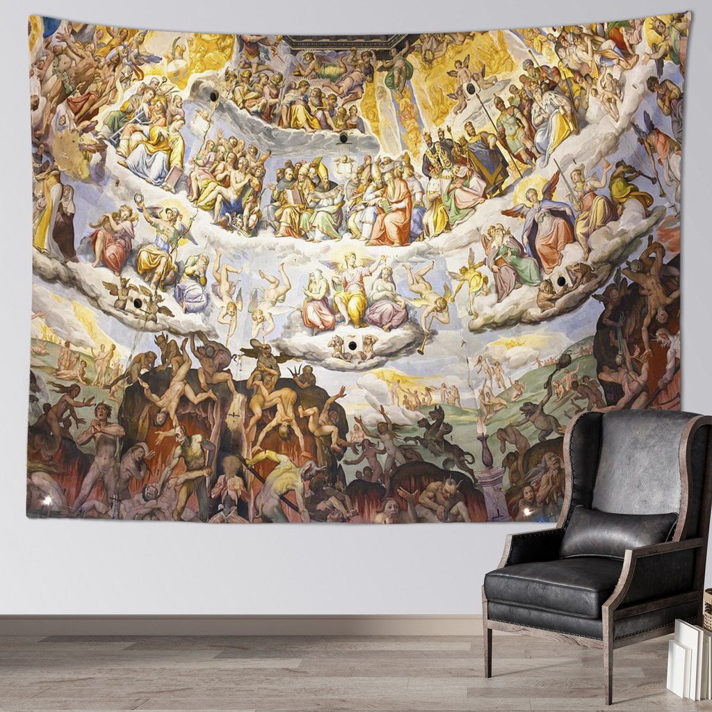 Jual Church Frescoes Tapestry God Holy Painting Wall Hanging Room Decor ...