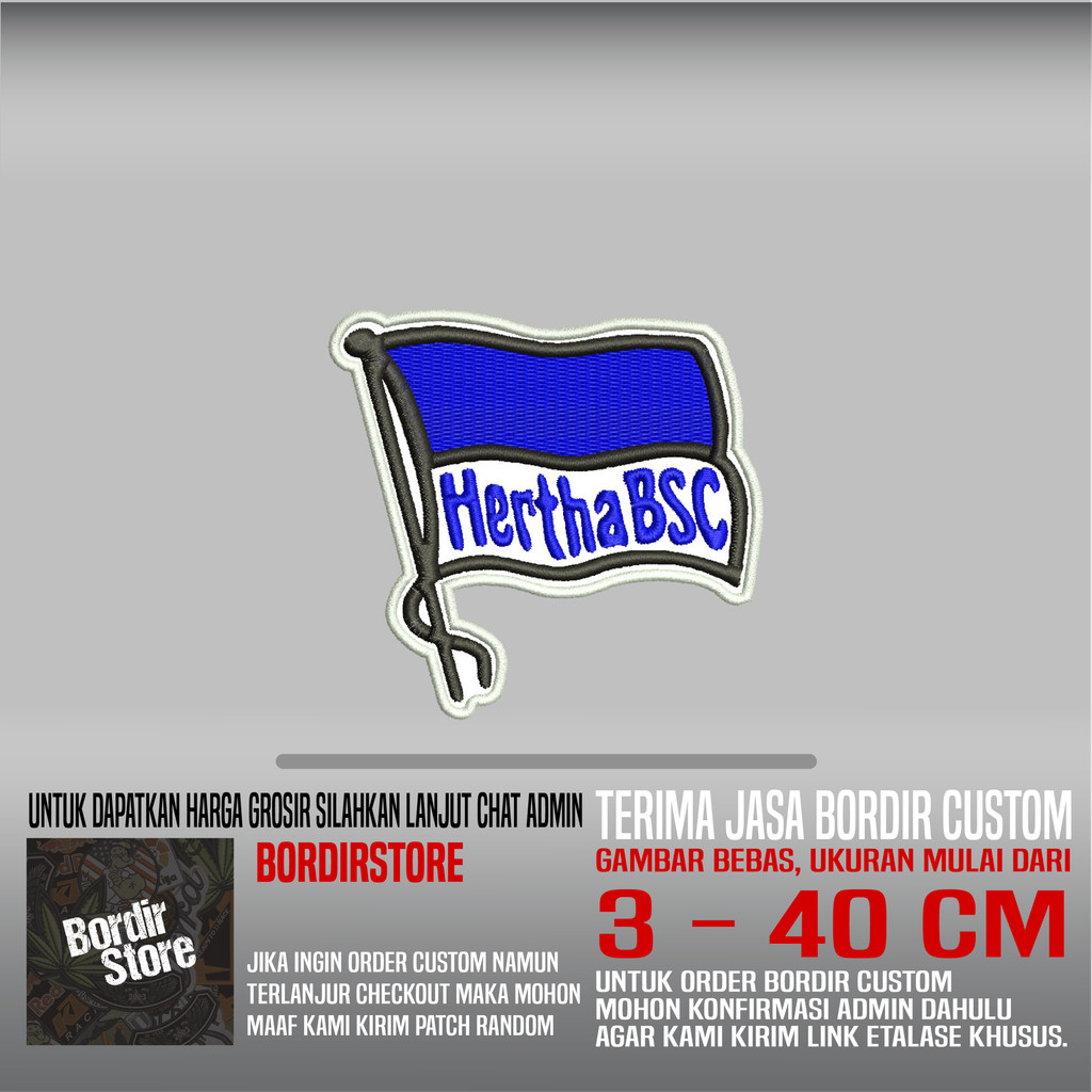 Jual BENDERA PUTIH BIRU HERTHA BSC BS-585 PATCH BORDIR LOGO/EMBLEM ...