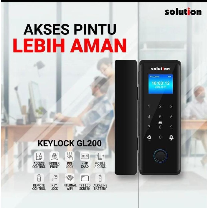 Jual Smart Door Lock /Akses Pintu Kaca/ Solution Gl200 | Shopee Indonesia
