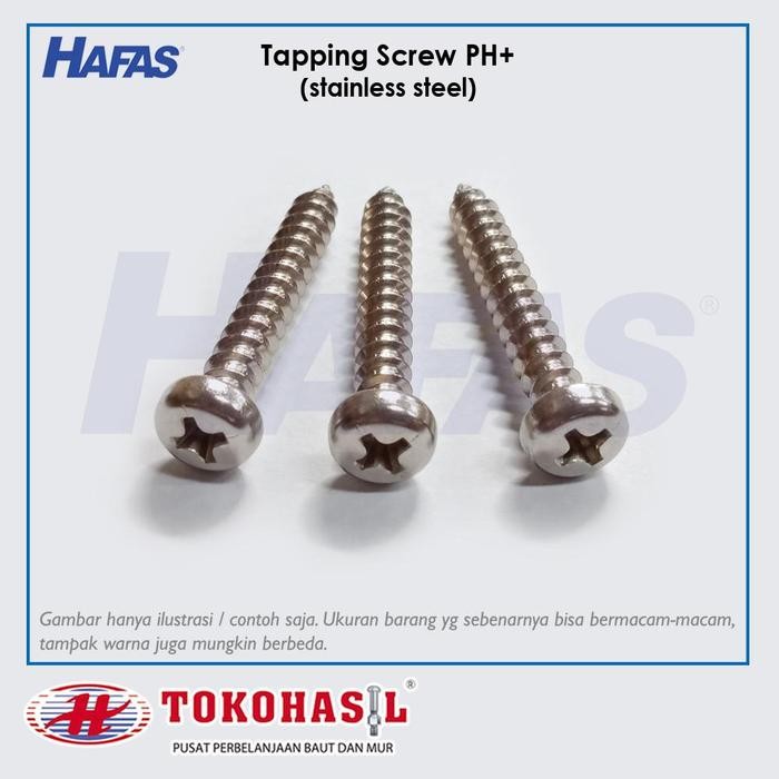 Jual LncrMrt- Tapping Screw Ph+ M4 X 15 (Stainless Steel A2) Sekrup - 1 ...