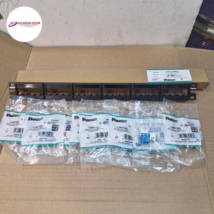Jual PANDUIT PATCH PANEL 24PORT CAT.6 KOMPLIT MODULAR CJ688TGBU+CPPL24WBLY ( KOMPLIT SET ) PATCH ...
