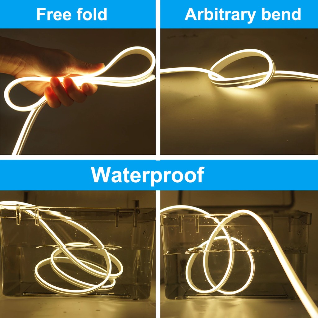 Jual 5v 12v 1Led 1Cut Neon Strip Light 6mm 120 Leds/m SMD3528 Rope Flexible Tape Silicon Tube ...