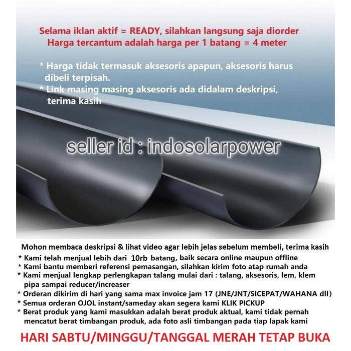 Jual New Talang Air PVC Langgeng HR 6" 6 Inch in utuh panjang 4m 4 ...