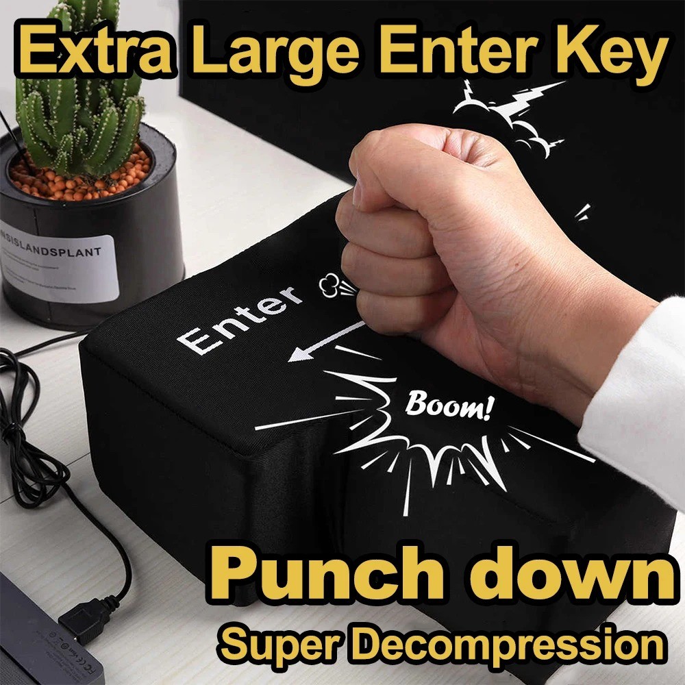 Jual Big Usb Enter Key Mouse Anti Stress Button Decompression Computer ...