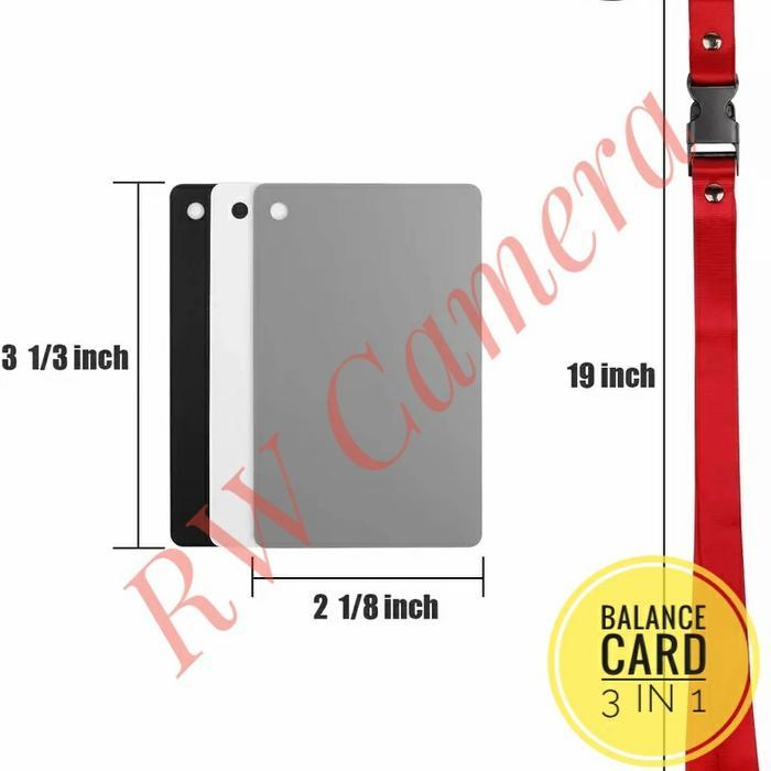 Jual Digital White Balance Card 3 In 1 Grei Black White Videografer Wb ...
