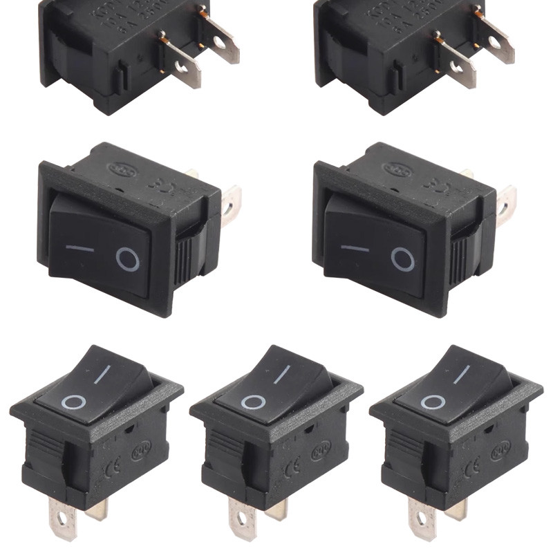 Jual Black Snap-in Rocker Switch 2 Pin Power Switches SPST Boat-Shape Push Button Switches ...