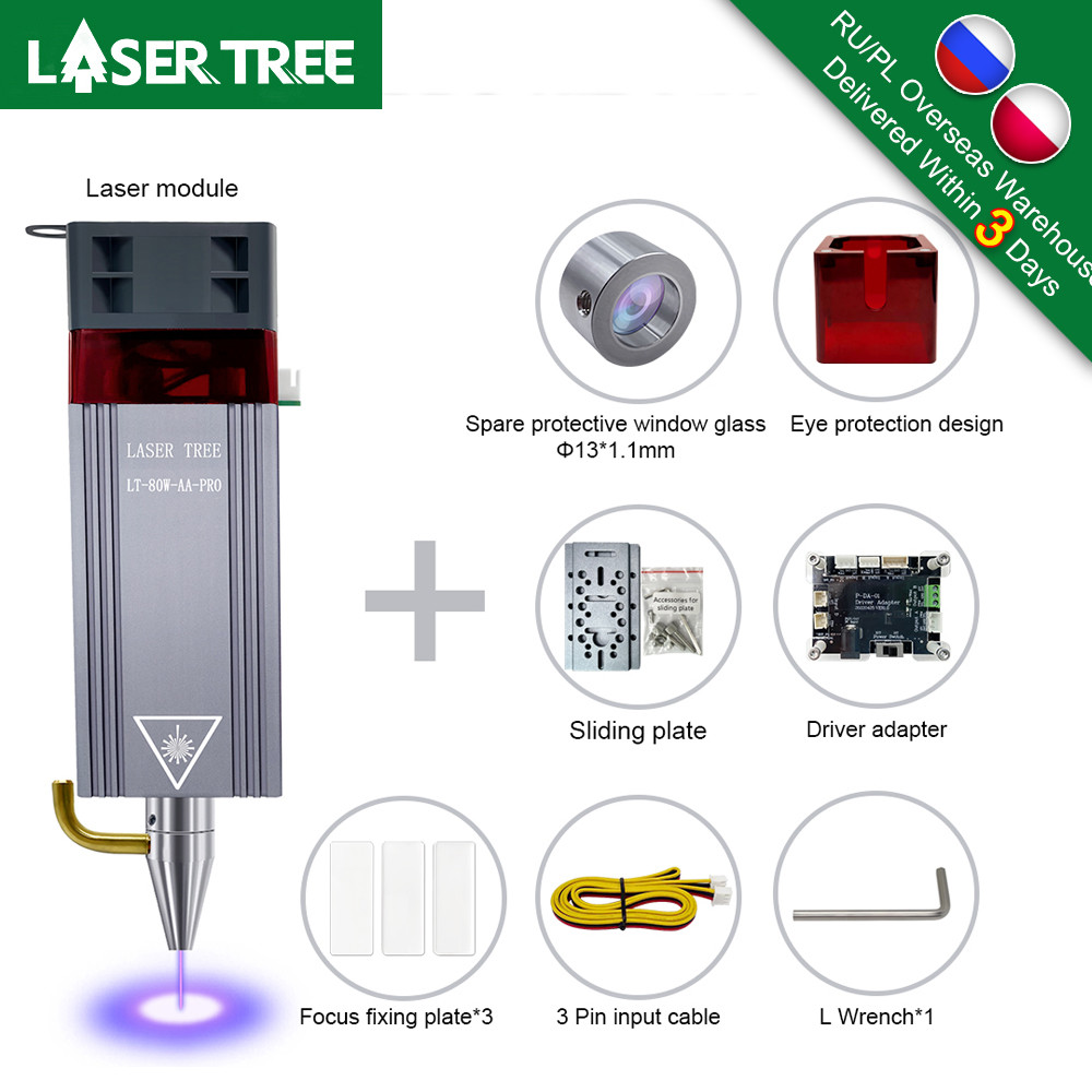 Jual LASER TREE 20W 10W 5W Optical Power Laser Head 450nm Blue Light ...