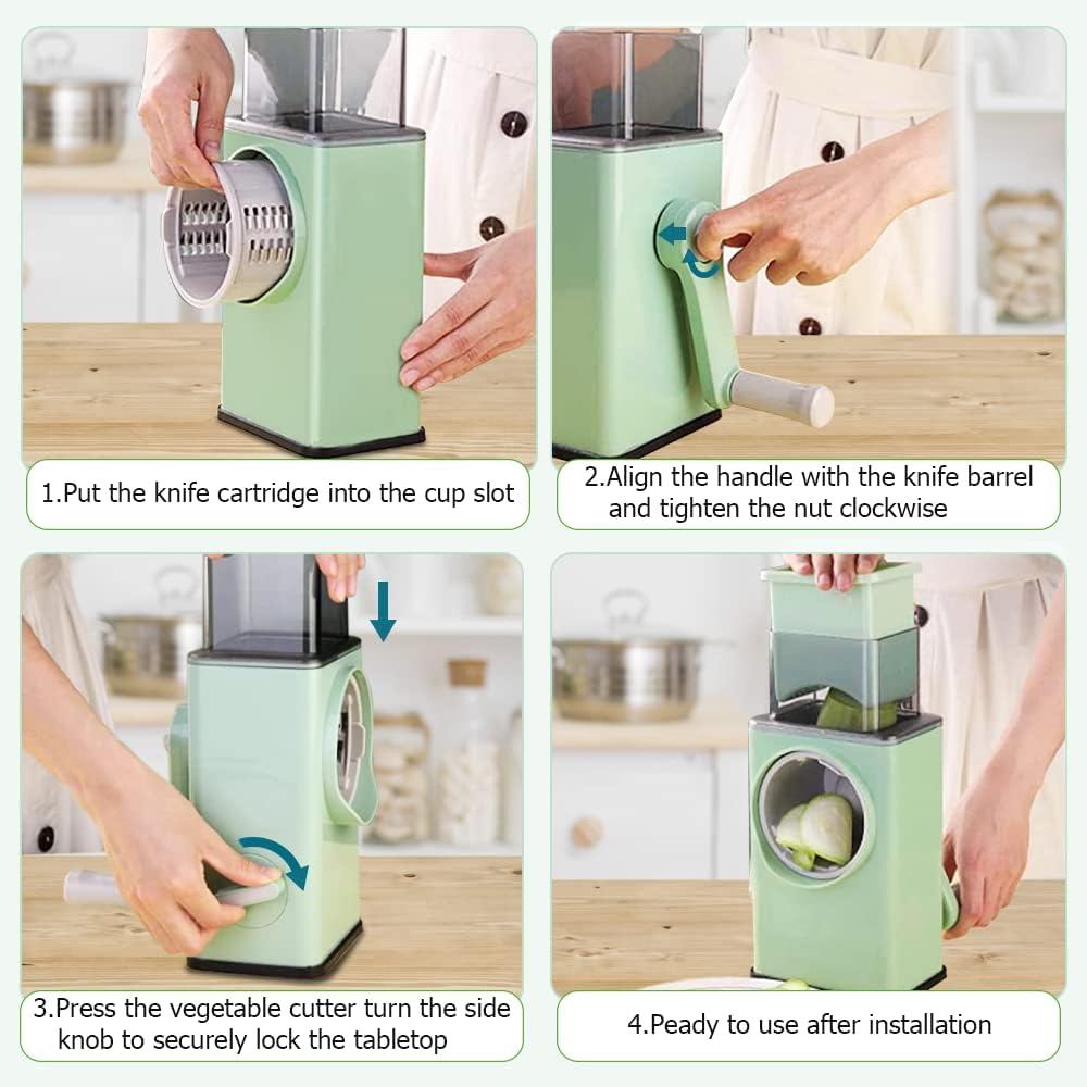 Jual Kitchen 3 in 1 Manual Rotary Cheese Grater With Handle, Kitchen ...