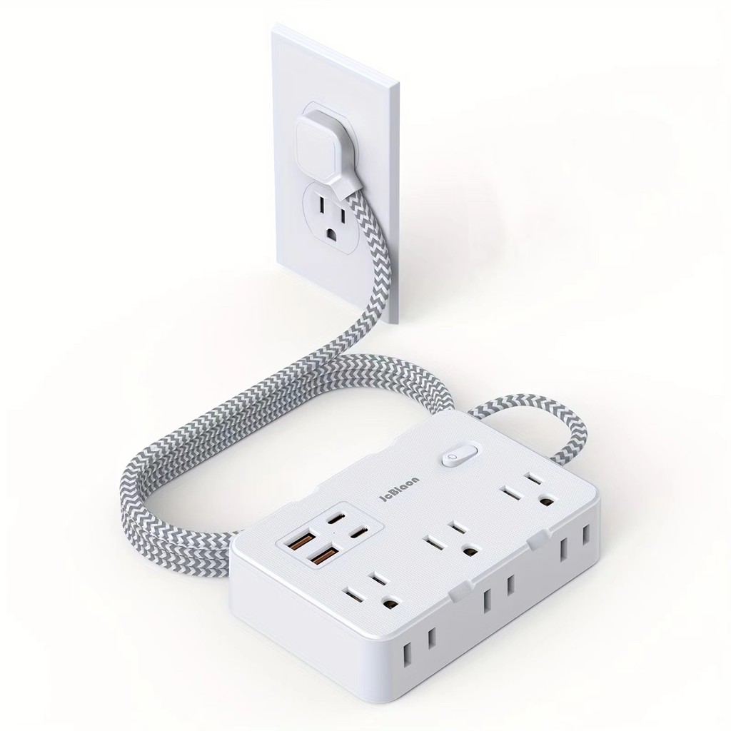 Jual US Plug AC Outlet Multiprise Power Strip Braided Extension Cord ...