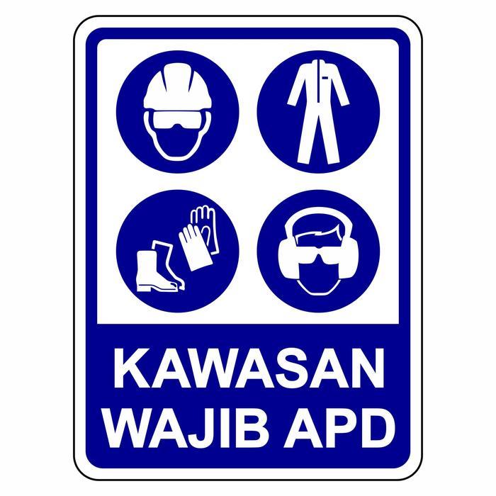 Jual Rambu K3 Kawasan Wajib APD 45cm x 60cm Plat Alumunium | Shopee ...