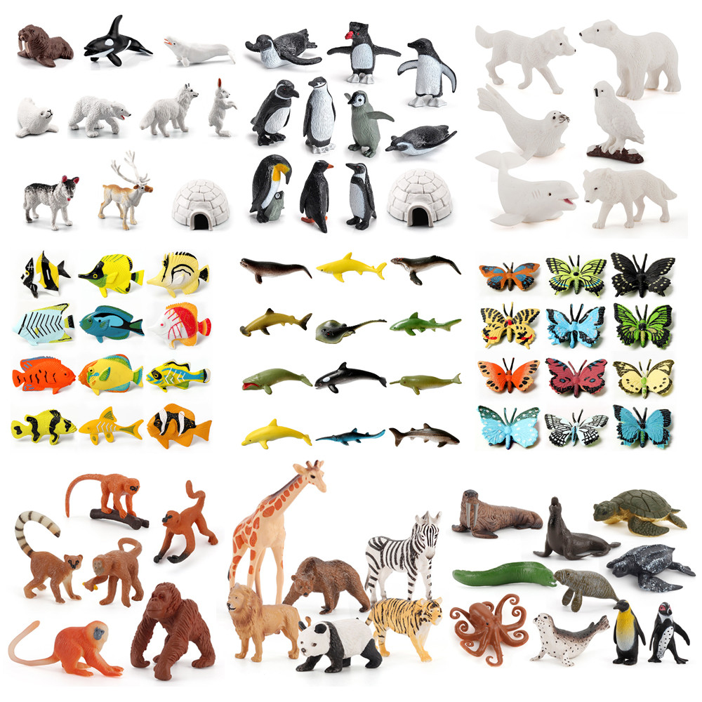 Jual Simulation Plastic Animals Figurines Set - Realistic Wild Life El ...