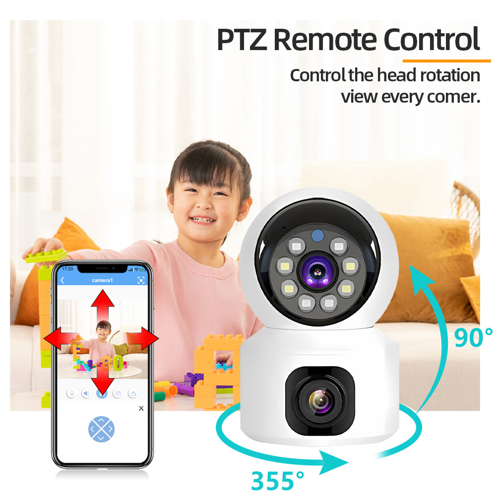 Jual SIM Card 4G Camera Indoor Dual Lens Mini IP Camera 3K 6MP WIFI ...