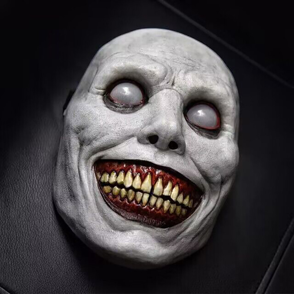 Jual Scary Halloween Mask Horror Exorcist White Face Eyes Mask ...