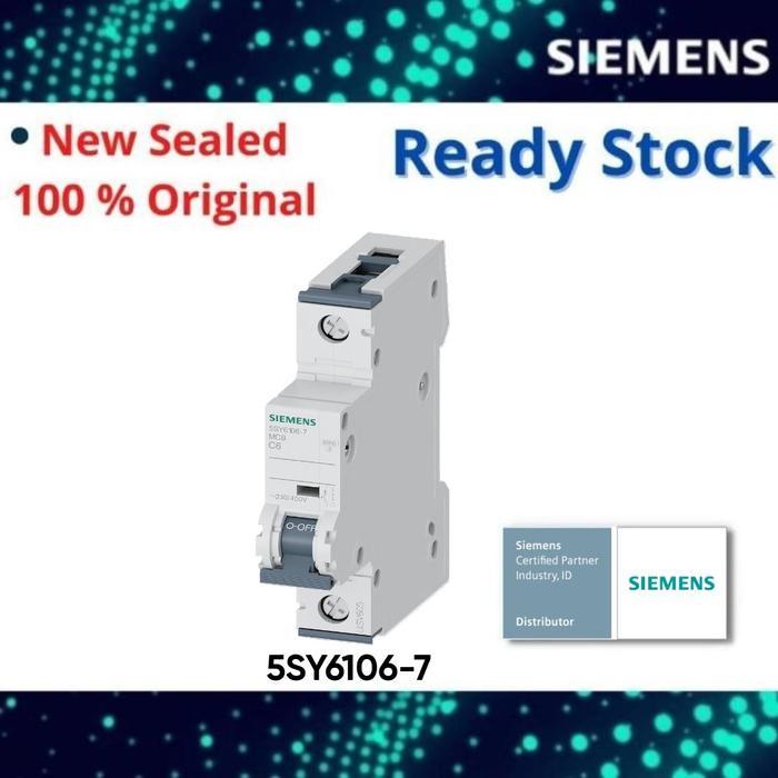 Jual Siemens 5Sy6106-7 Miniature Circuit Breaker 230/400V 6Ka, 1-Pole,C ...