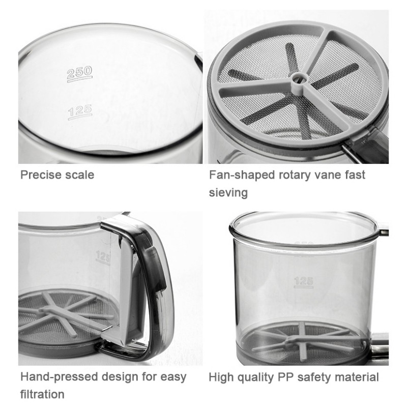 Jual Plastic semi-automatic hand-held flour sifter Convenient baking ...