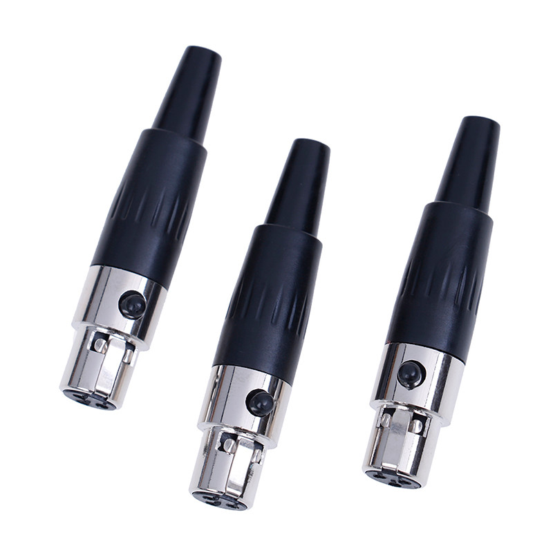 Jual 1Pc 3 Pin Female Plug Mini TA3F XLR Audio Microphone Connector MIC ...