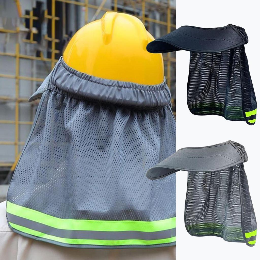 Jual Hard Hat Shade Mesh Neck Sun Shield Reflect Strip Protect Helmet ...
