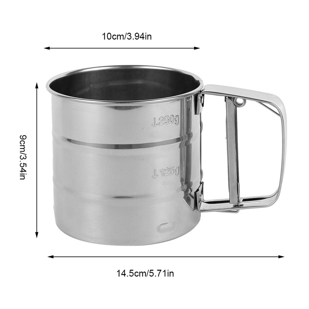 Jual Sifter Strainer Stainless Steel Flour Sieve Cup Powder Sieve Mesh ...