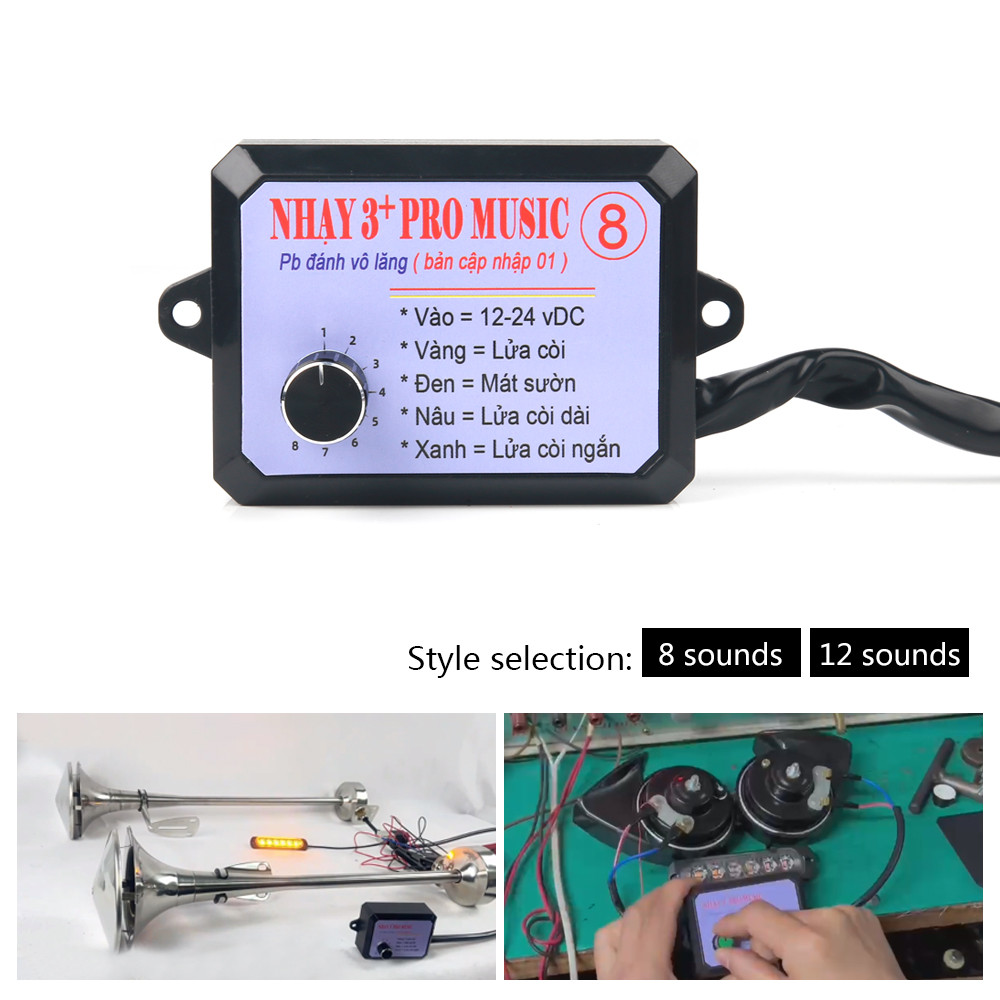 Jual Bagusss_shop 12V-24V 8 Sound and 12 Sound Musical Electronic Horn ...