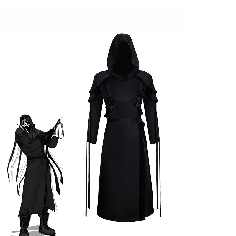 Jual The Ghost Face Cosplay Costume Game Dead Role Play Uniform ...