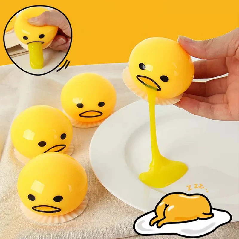Jual Funny Egg Yolk Squishy Toys Squeeze Ball Vomit Custard Bun Creat ...