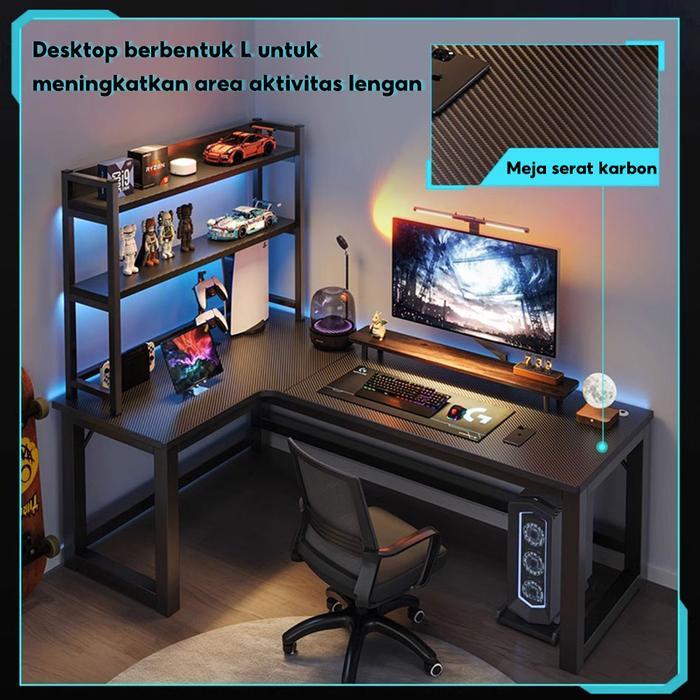 Jual delonfx- Kucadi Meja Gaming Karbon Serat Meja Gaming Meja Komputer ...