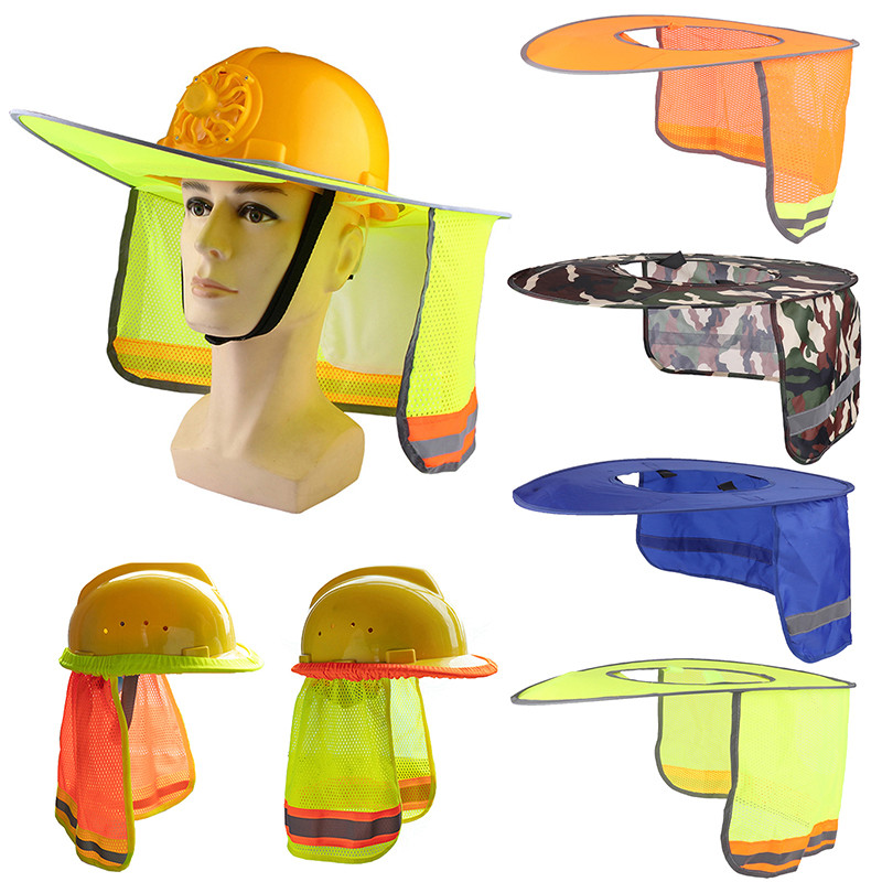Jual Summer Sun Shade Safety Hard Hat Neck Shield Helmets Reflect Hat ...