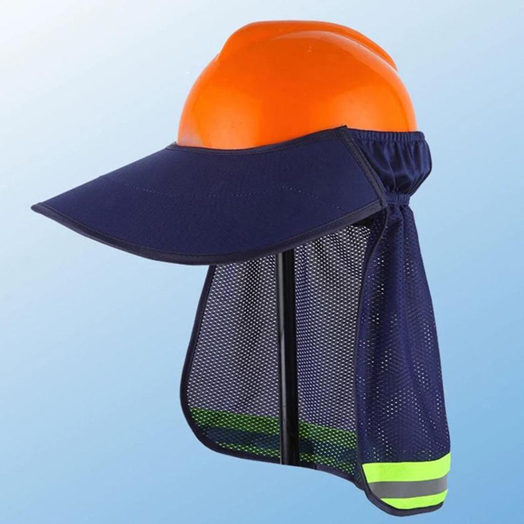 Jual Hard Hat Shade Mesh Neck Sun Shield Reflect Strip Protect Helmet ...
