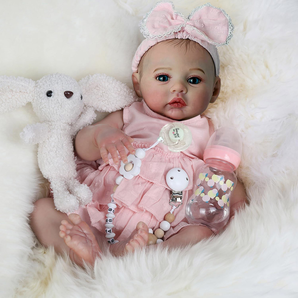 Jual Baby Dolls Like Real Bebe Reborn Silicone Full Body 48Cm Realistic ...