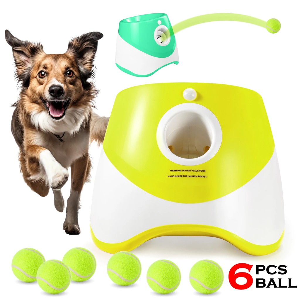 Jual Dog Tennis Ball Launcher Dogs Chase Automatic Toys Automatic Fun ...