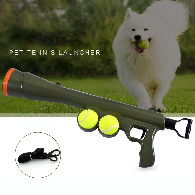 Jual Pet Toy Gun Shape Tennis Balls Shooting Dog Training Launcher ...
