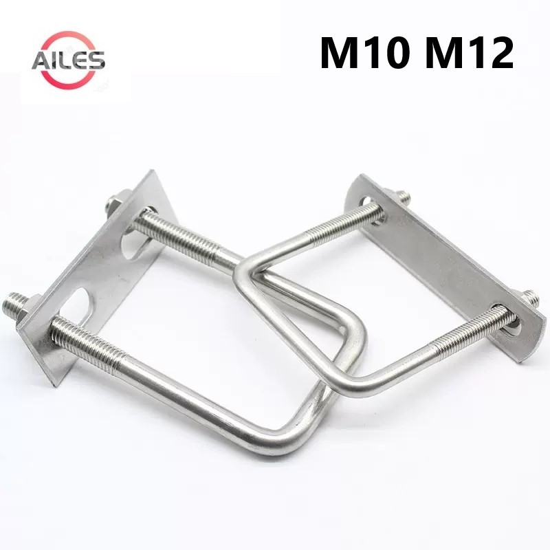 Jual M10 M12 Square Clamp U Bolt Right Angle U Screw Clamp Nuts Plates ...