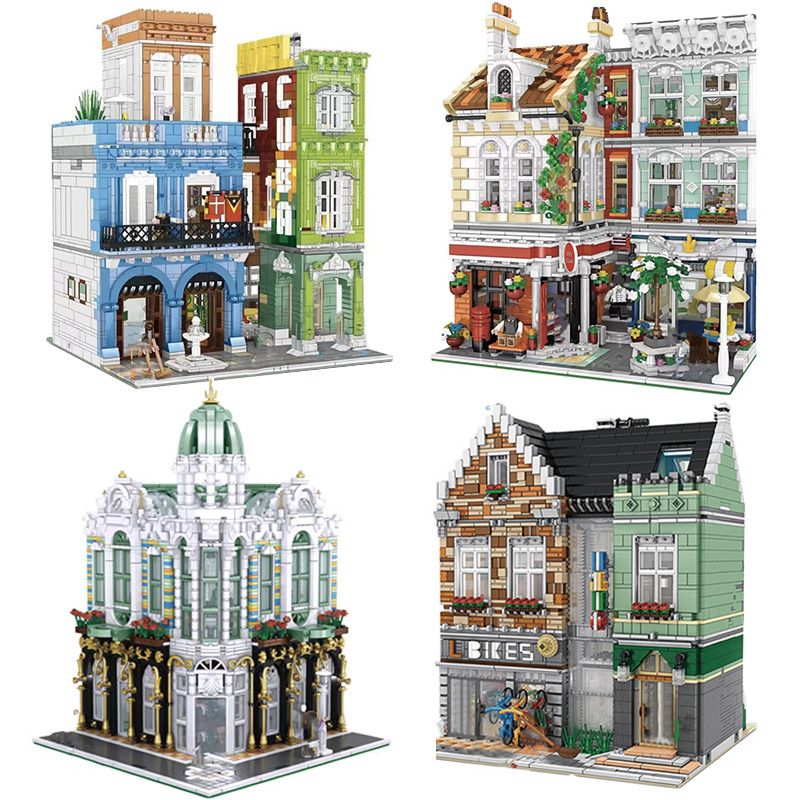 Jual Creative Cuba Hotel City Street View Architecture Building Blocks ...