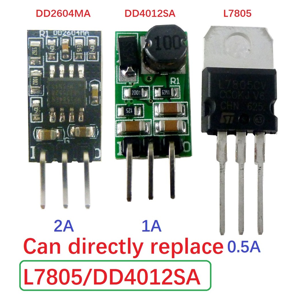 Jual Tiny 2A DC-DC Buck Converter Module 4.5V-27V to 3.3V 4.2V 5V Step-Down Board replace 7805 ...