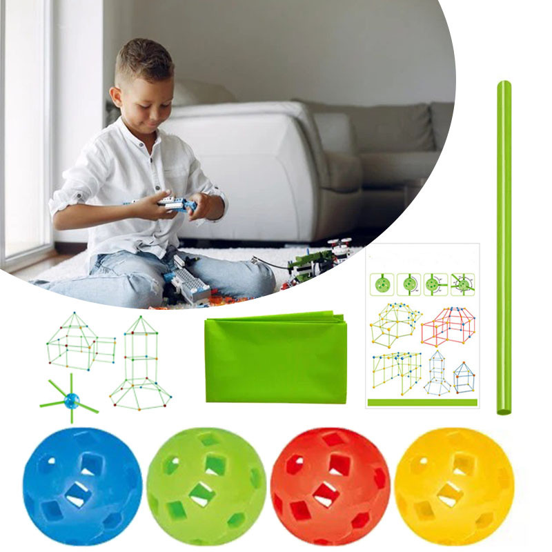 Jual DIY 3D Kids Construction Fort Building Kit Castles Tunnels ...