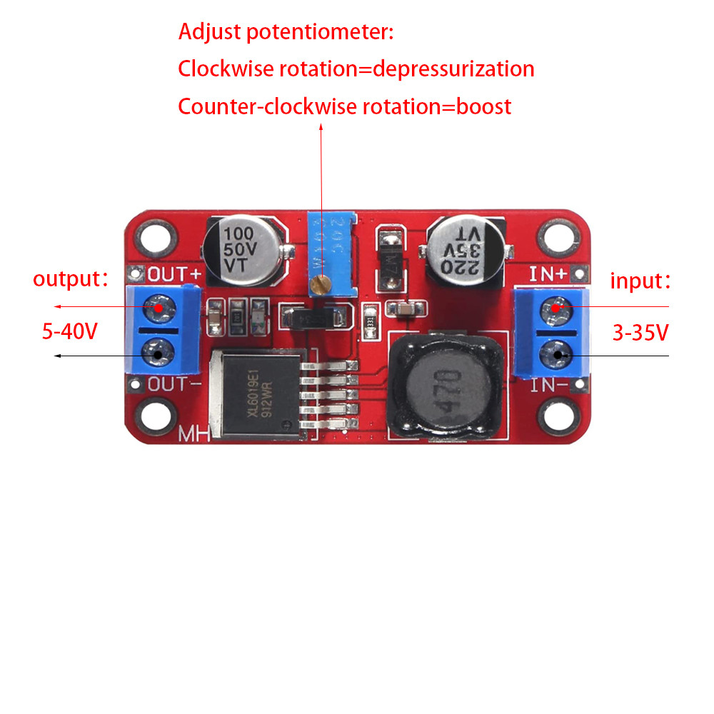 Jual 5A DC-DC Step Up Power Module Boost Volt Converter 3.3V-35V To 5V ...