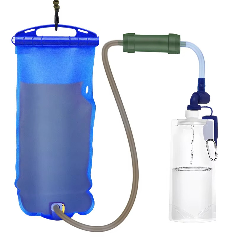 Jual Outdoor Survival Water Filter Straw with Gravity Water Bag ...