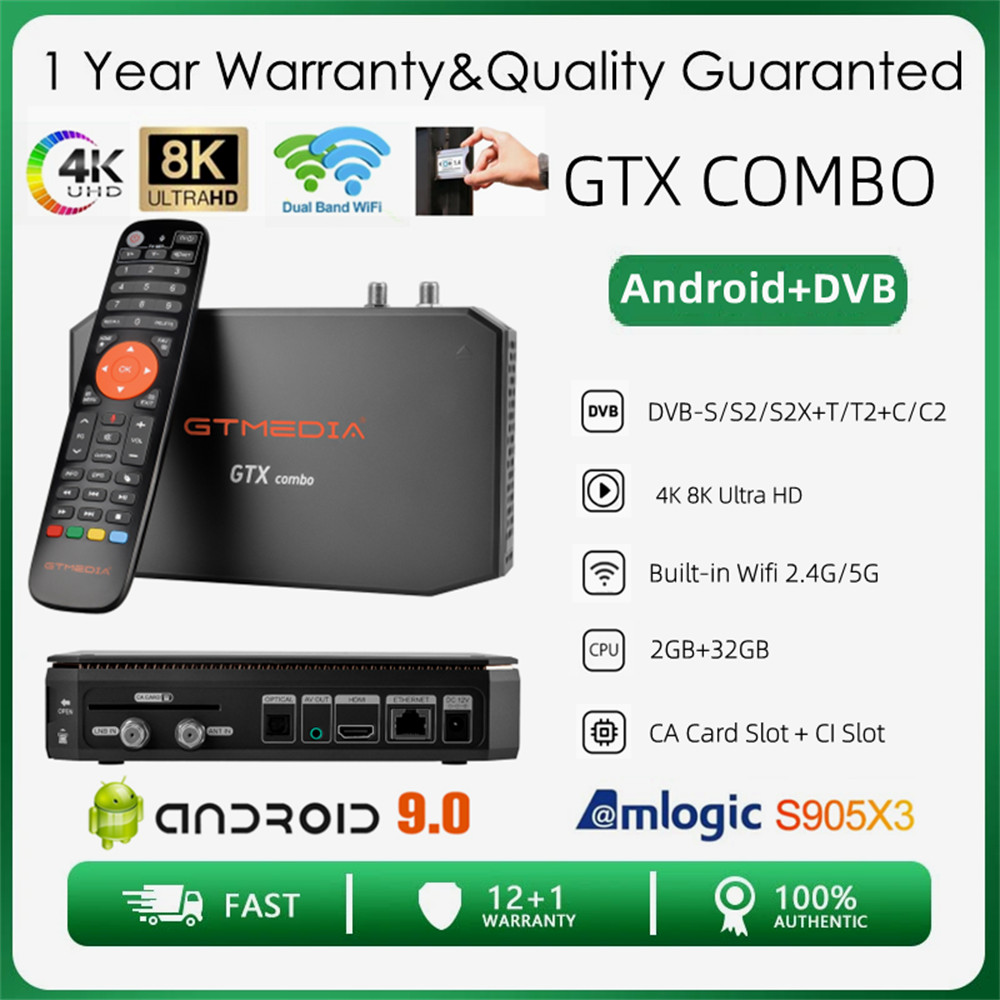 Jual GTMEDIA GTX Combo Smart TV Box Android 9.0+DVB-S/S2/S2X,DVB-T/T2/C ...