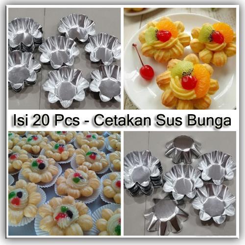 Jual Cetakan Kue Sus Motif Bunga / Cetakan Pie Bunga Mini (Isi 20Pcs ...