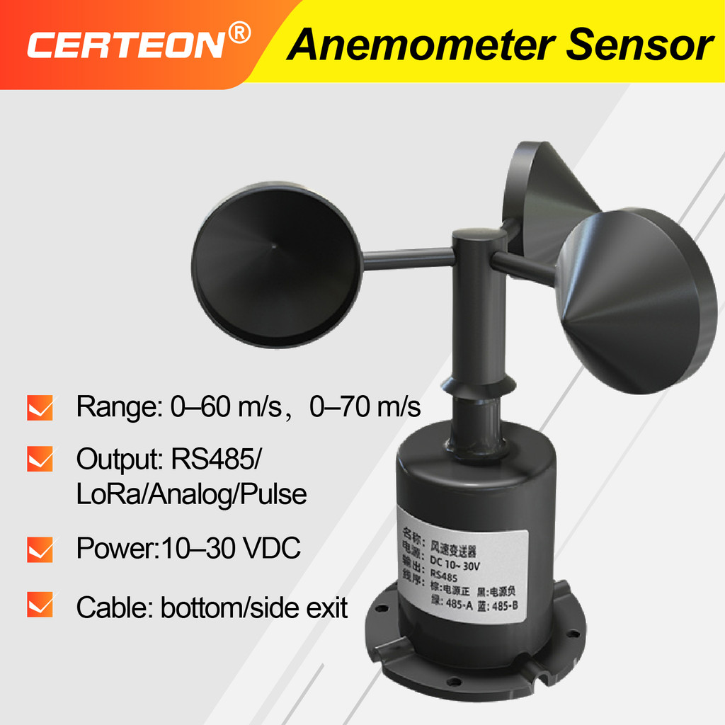Jual Ultrasonic Wind Sensor Anemometer Module 02V 5V 10V 420mA RS485 ...