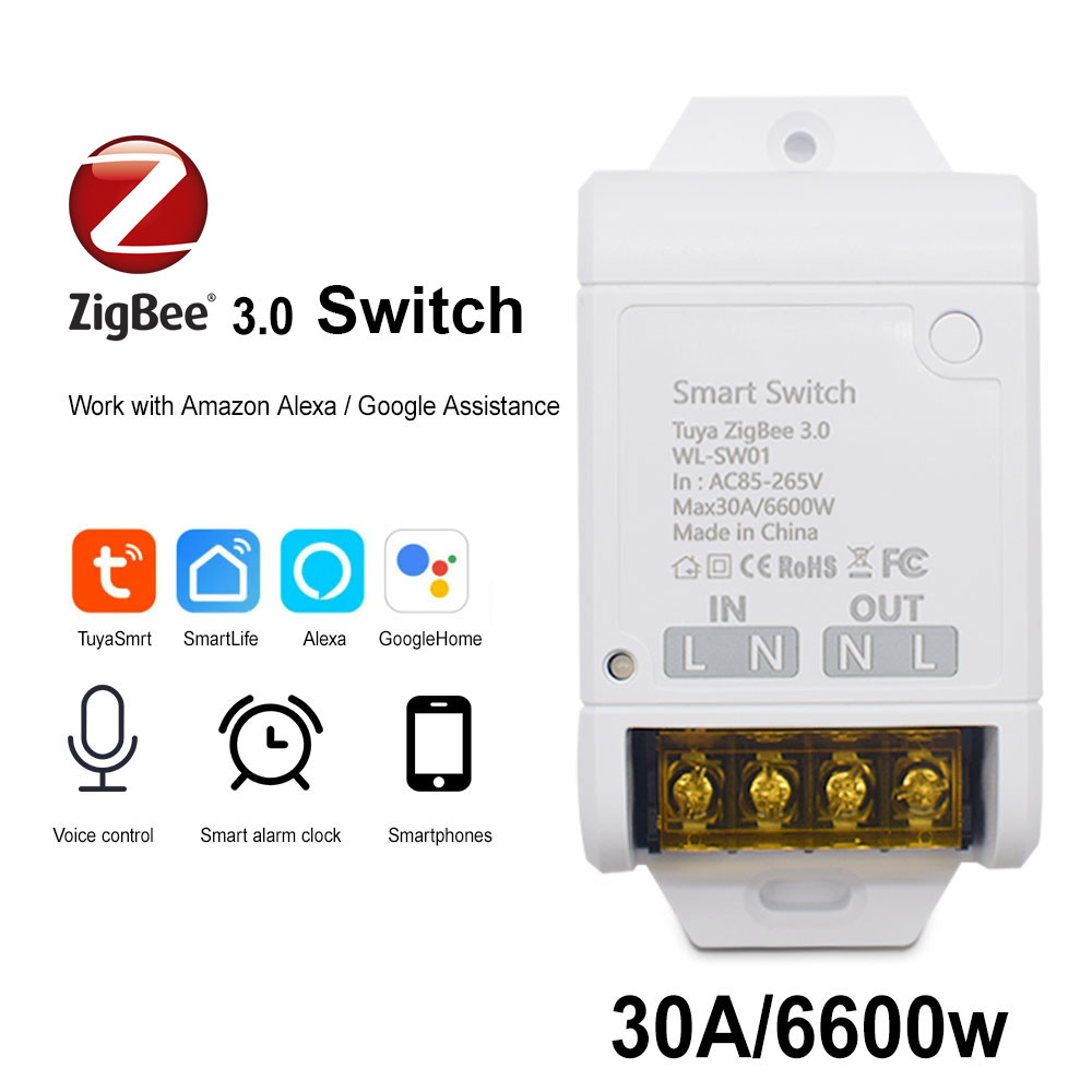 Jual 30A Zigbee Tuya Smart Relay Module Light Switch Home Automation ...