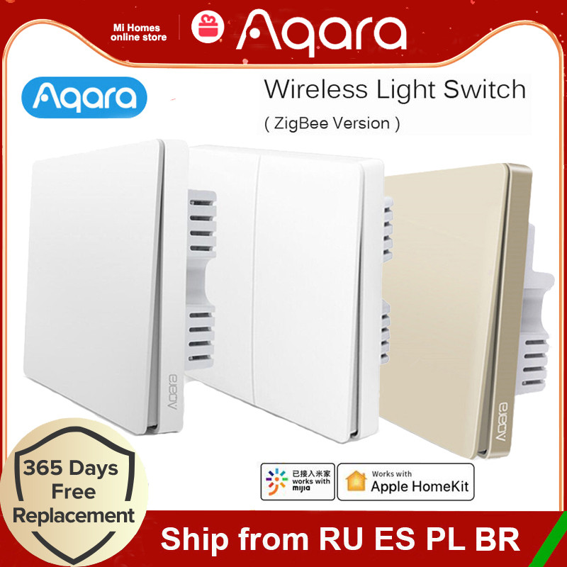 Jual Aqara Smart Light Wall Switch Gold Golden Smart Wireless Switch ...