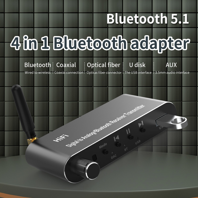 Jual DAC Bluetooth 5.1 Receiver Transmitter 3.5MM AUX RCA Optical ...
