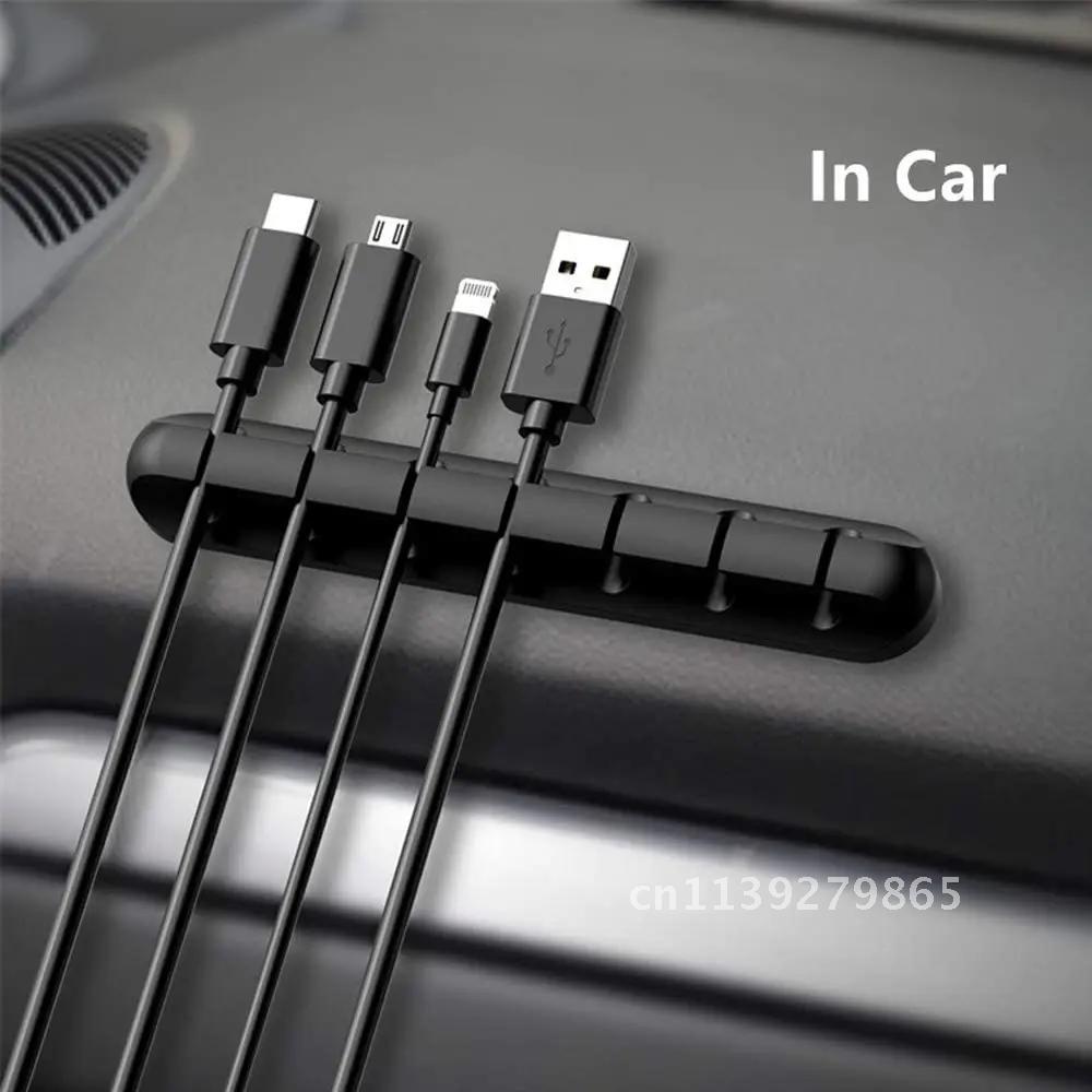Jual Cable Organizer Clips Silicone Cable Holder Wire Cord USB Winder ...