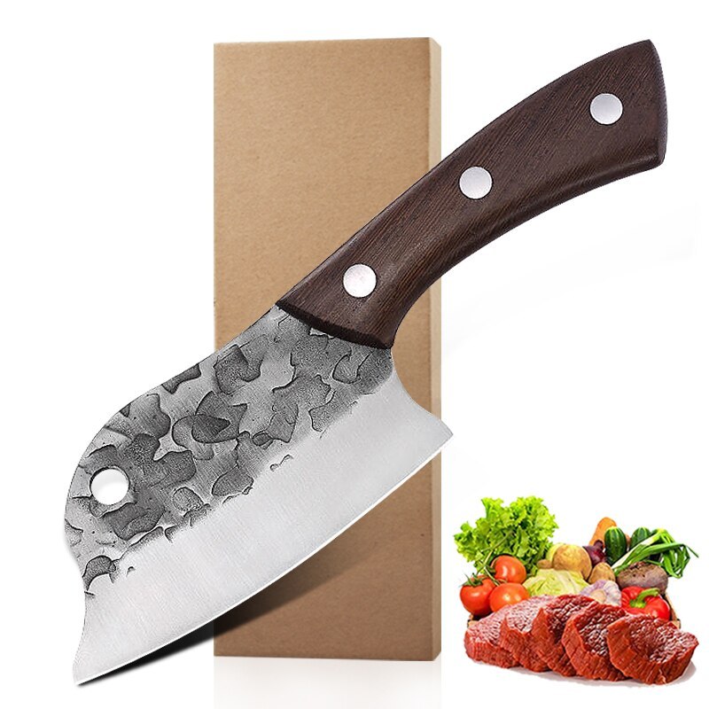 Jual Meat Cleaver Hand Forged Full Tang Kitchen Knife Ultra Sharp Chef ...