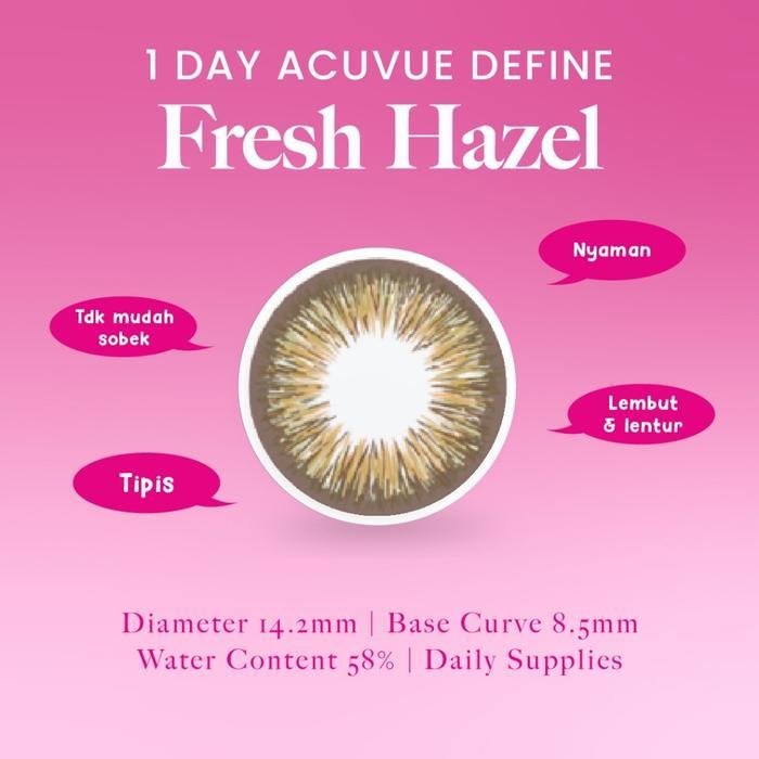 Jual 9f2q- Acuvue Define Fresh Hazel Softlens Warna 5 Pasang Softlens ...